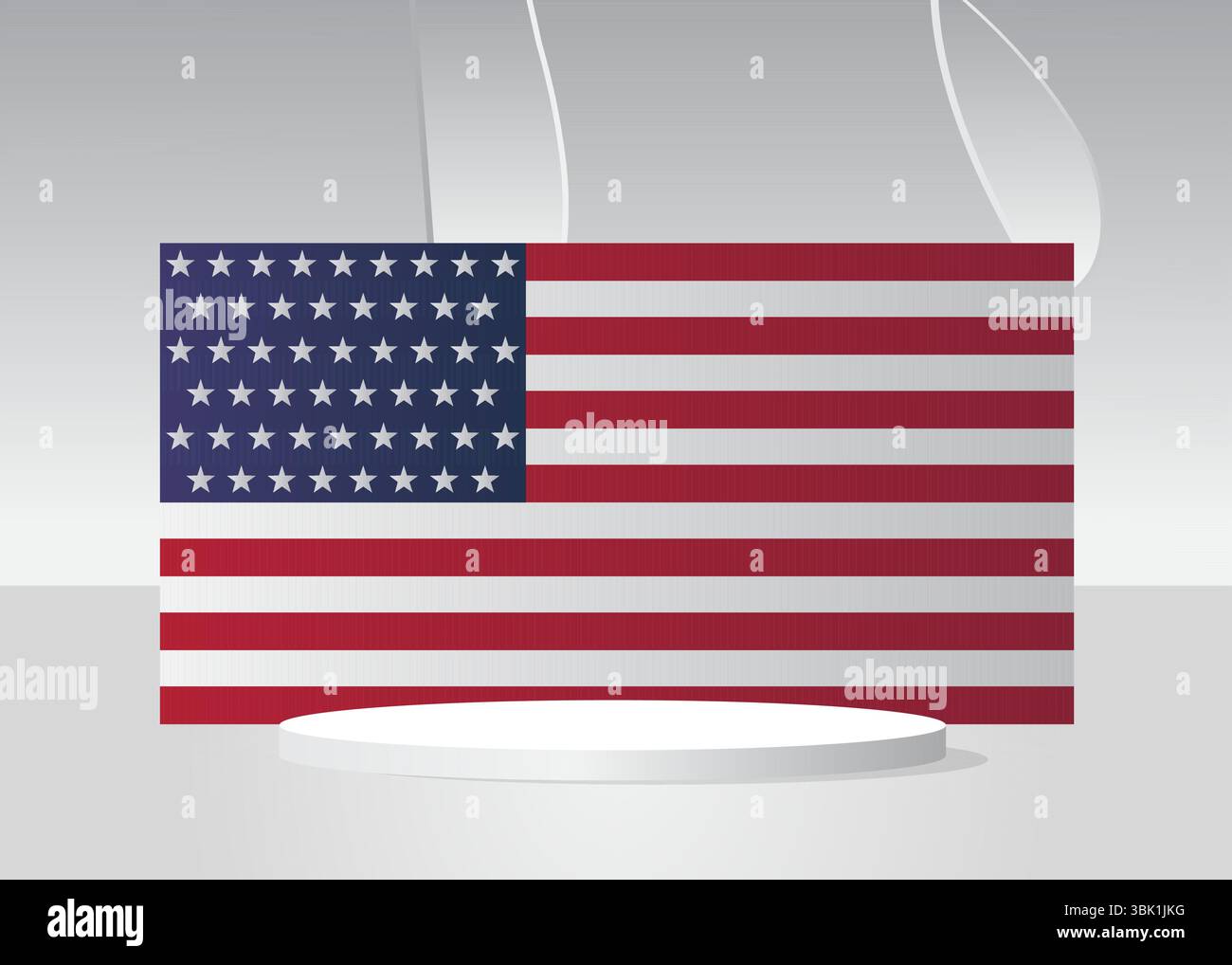 Mockup product display with American Flag. Vector cylinder pedestal ...