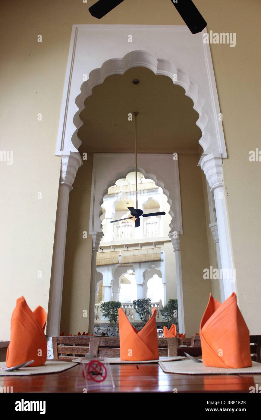 Elegant and classical architectural arch details in a serene interior ...