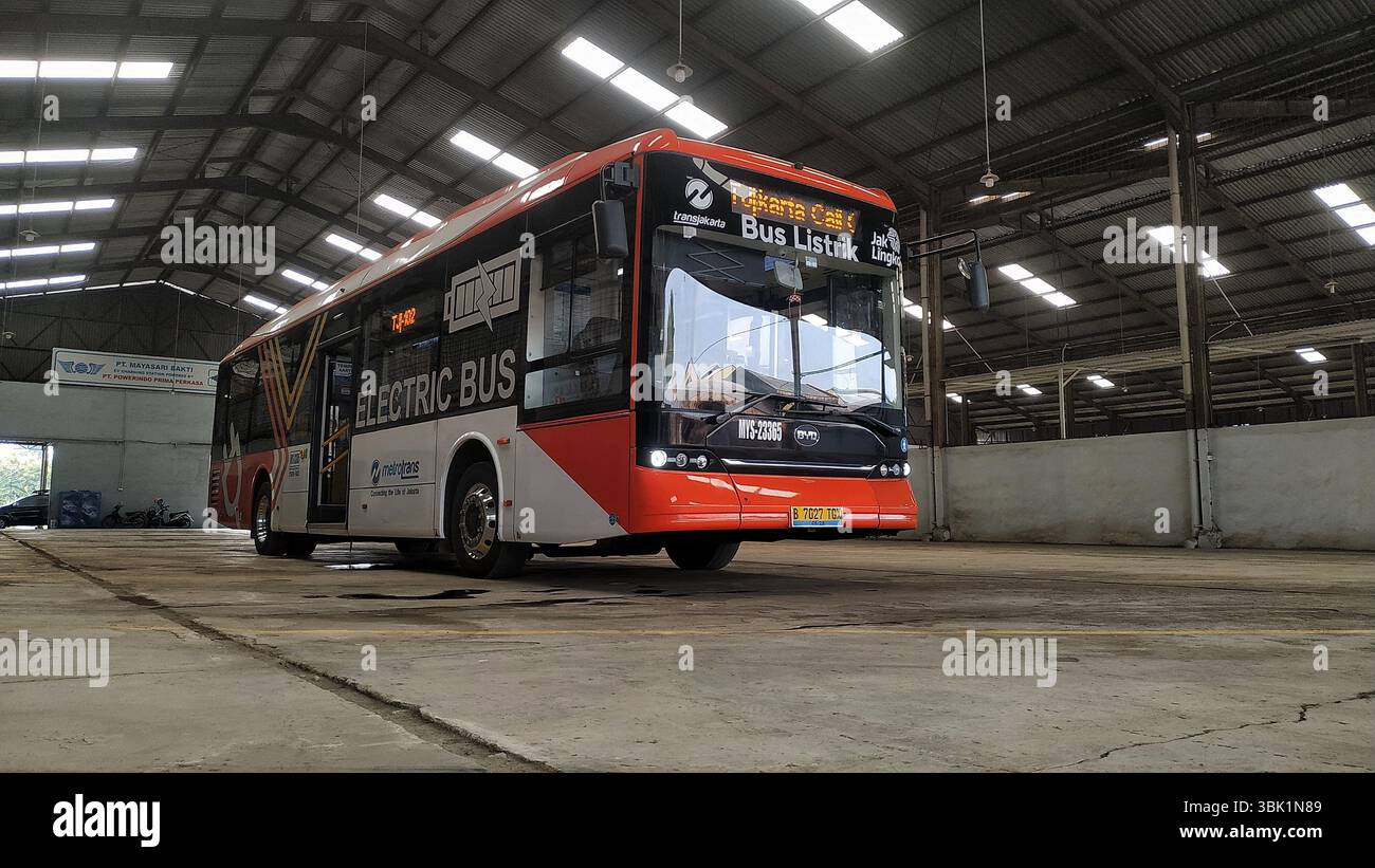 A modern electric bus, showcasing sustainable urban transportation ...