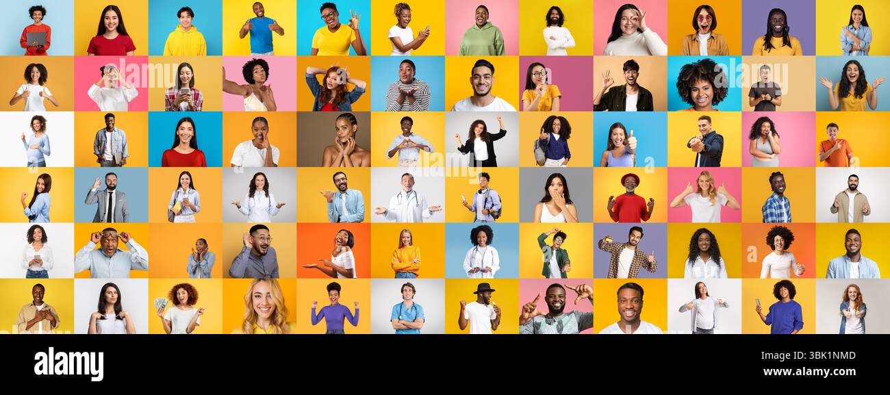 Diverse collection of faces showcasing diverse lifestyle and ...