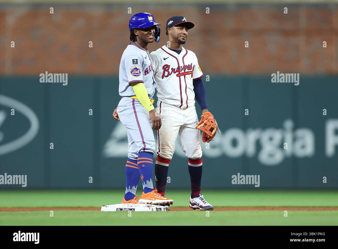 ATLANTA, GA - JUNE 17: Luisangel Acuna #2 of the New York Mets hugs ...