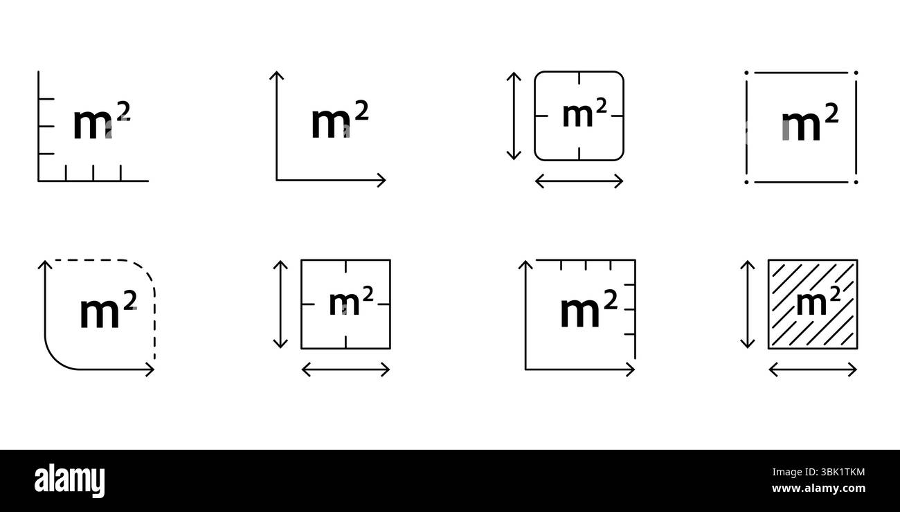 Square meters vector icon with M2 sign. Land area or floor plan ...