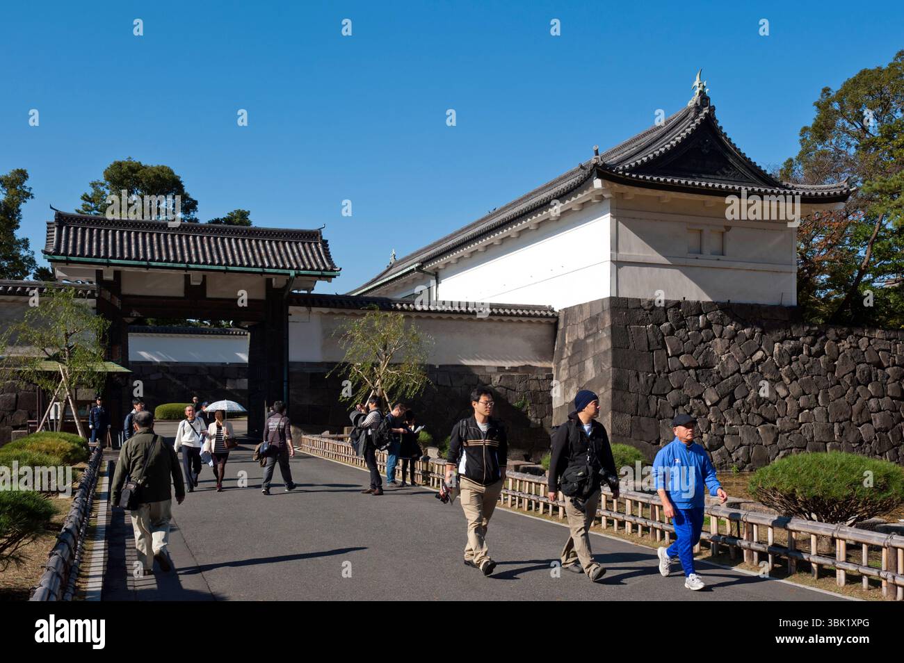 Exterior view of the Otemon Gate of the former Edo Castle stands on the ...