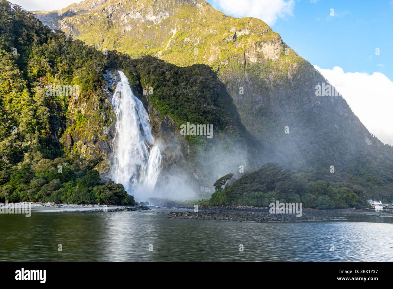 Milford Sound,Fiordland national park, New Zealand, large volume of ...