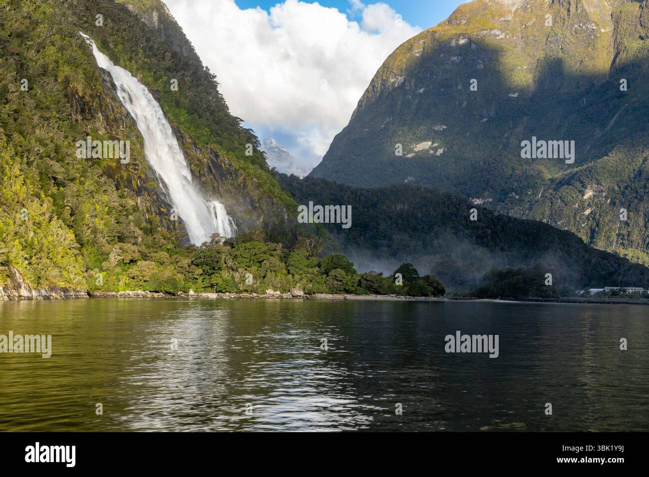 Milford Sound,Fiordland national park, New Zealand, large volume of ...