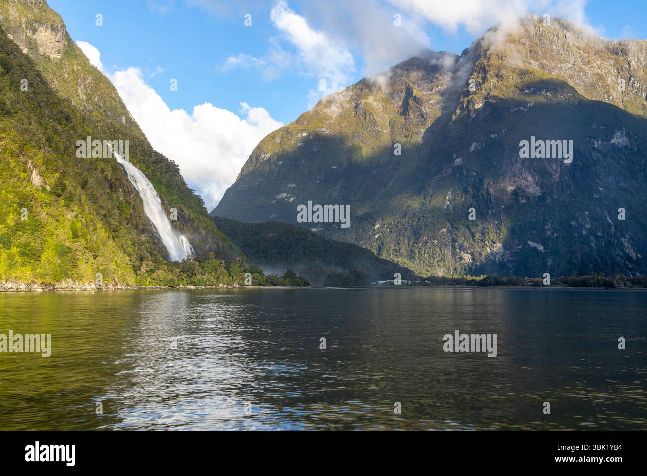 Milford Sound,Fiordland national park, New Zealand, large volume of ...