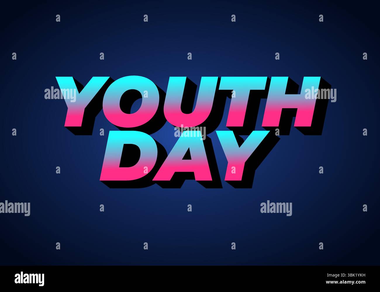 Youth day. Playful and vibrant text style for dynamic poster or banner ...