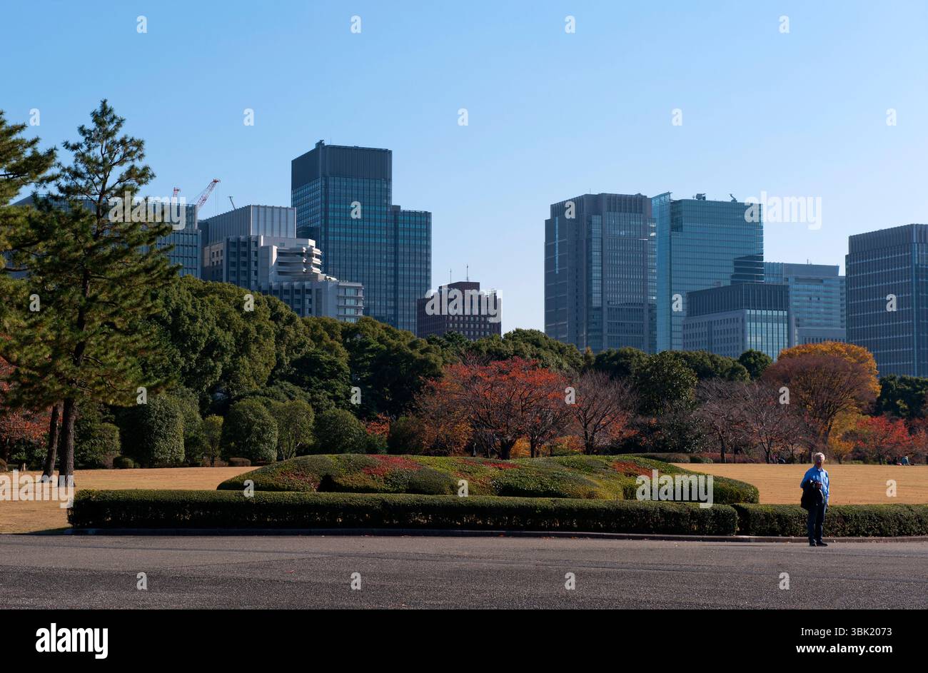View of Imperial palace grounds and former site of Edo Palace Ooku ...