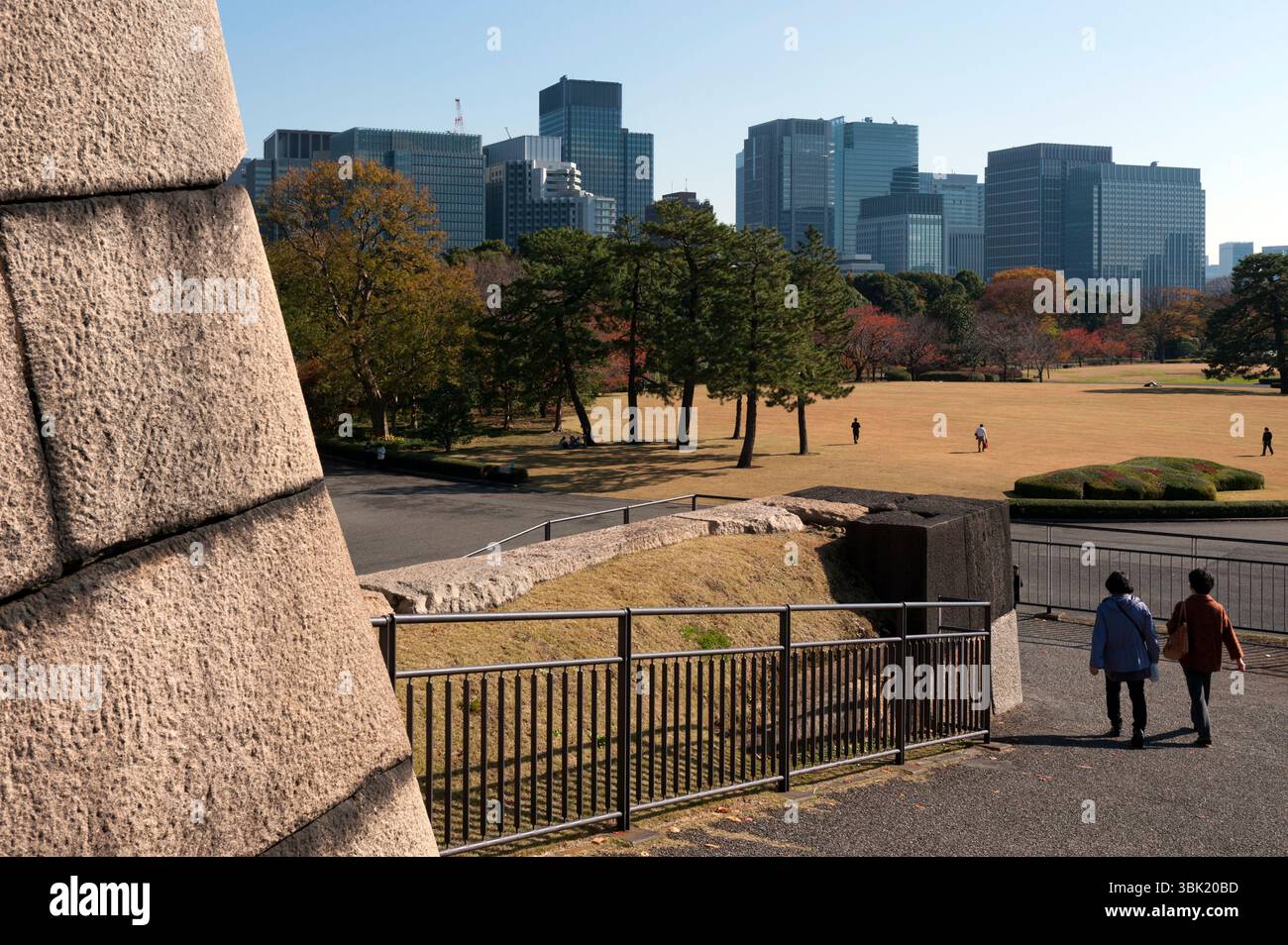 View of Imperial palace grounds and former site of Edo Palace Ooku ...