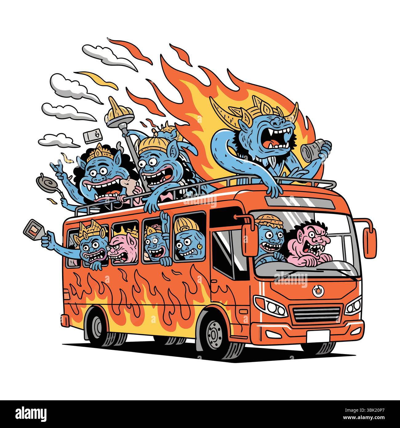 Screaming demons Stock Vector Images - Alamy