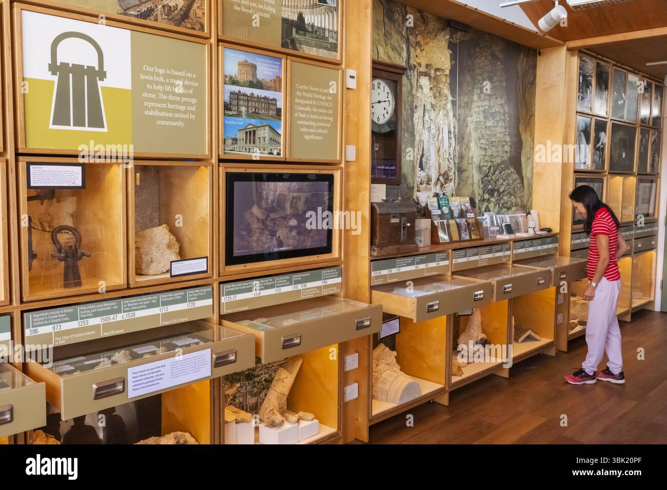 England, Somerset, Bath, Museum of Bath Stone, Interior View of Display ...