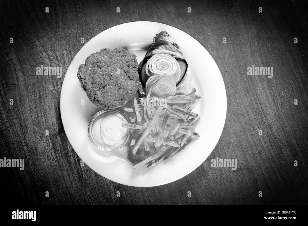 Cheese fries burger Black and White Stock Photos & Images - Alamy