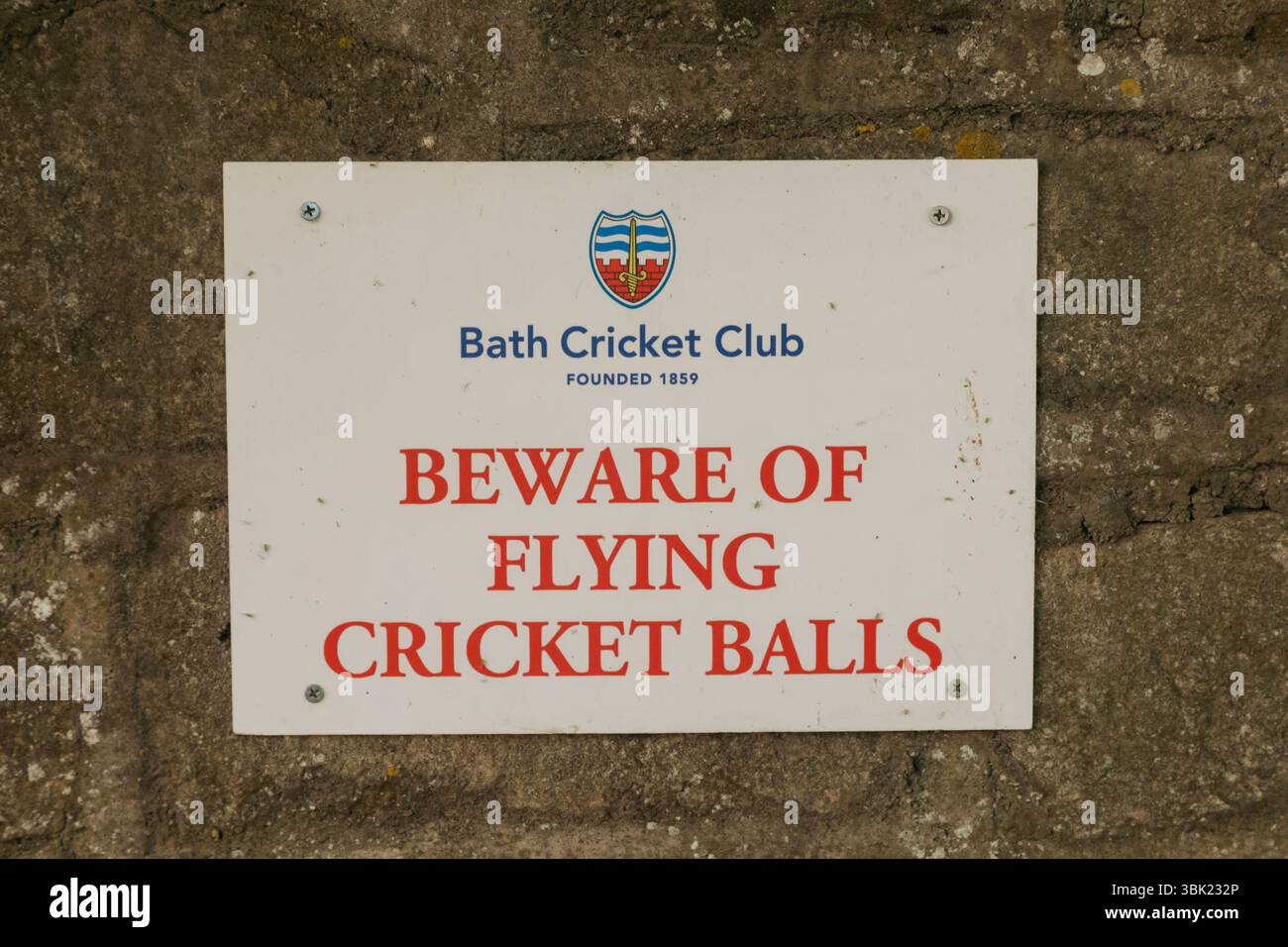 Flying cricket ball warning sign hi-res stock photography and images ...