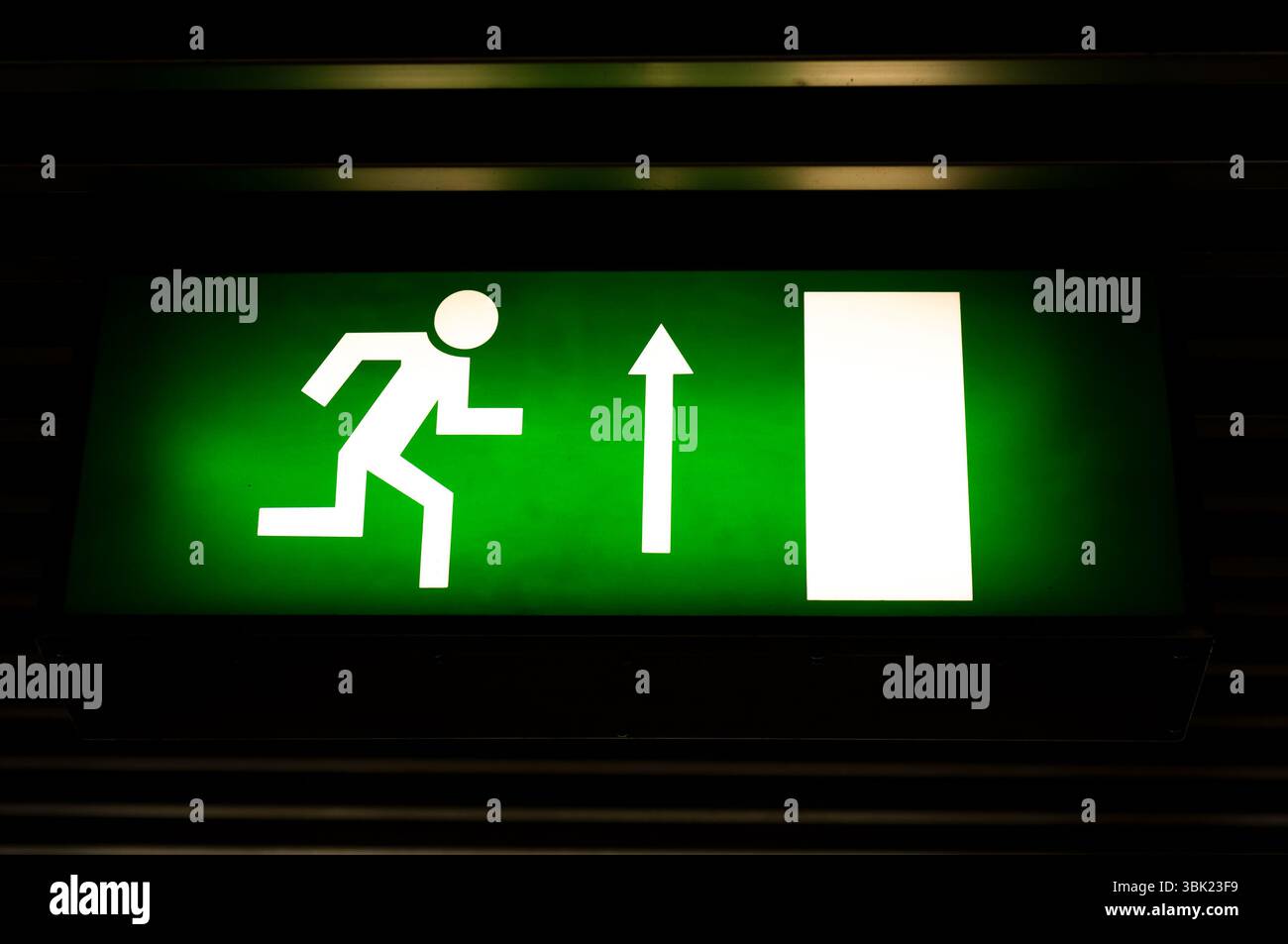 Closeup photo of an exit sign in the metro Stock Photo - Alamy