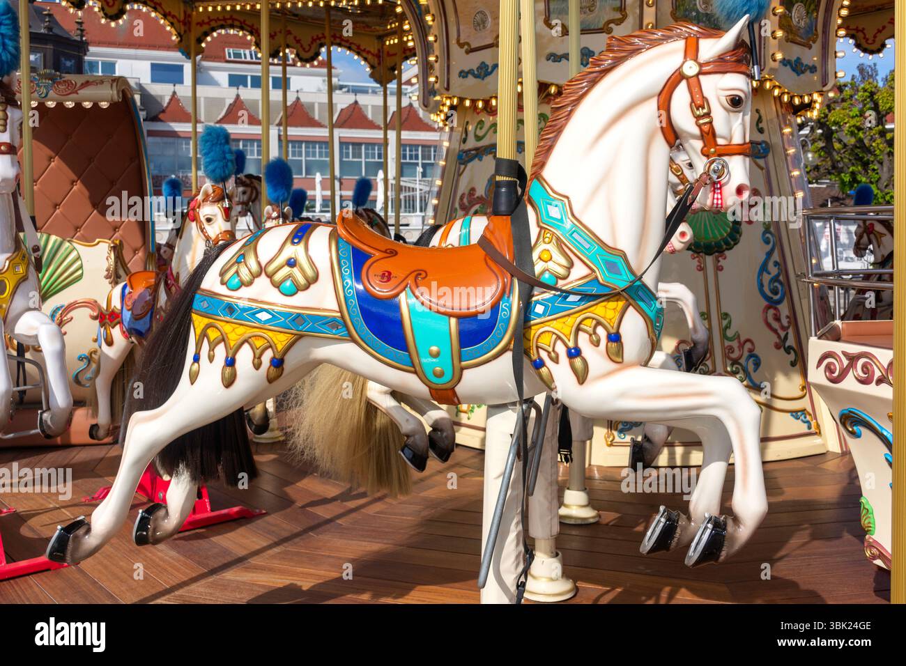 Children's Gallopers Carousel horse in merry-go-round, Plac Zdrojowy ...