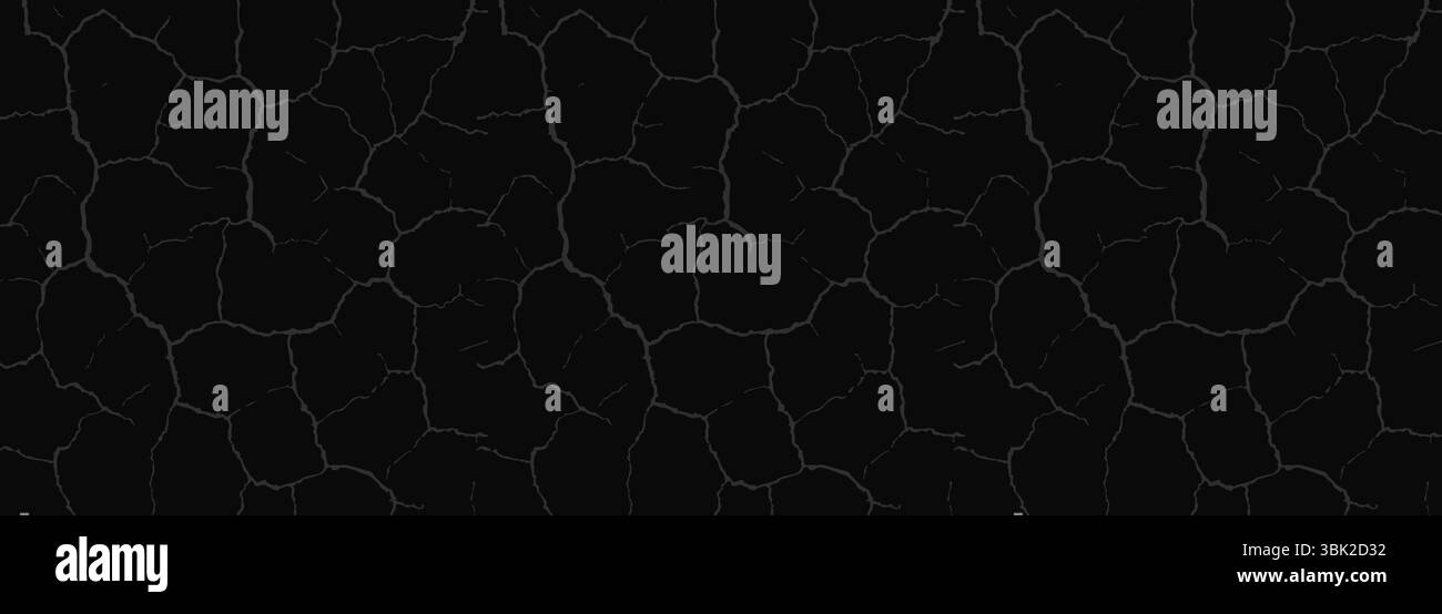 Grunge Cracked Ground Texture on Black Background. Perfect for Dark BG ...