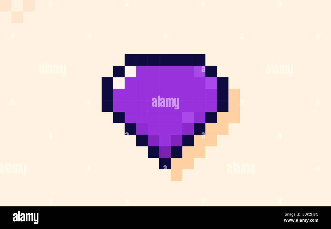 Purple Pixel art 8 bit diamond Stock Vector Image & Art - Alamy
