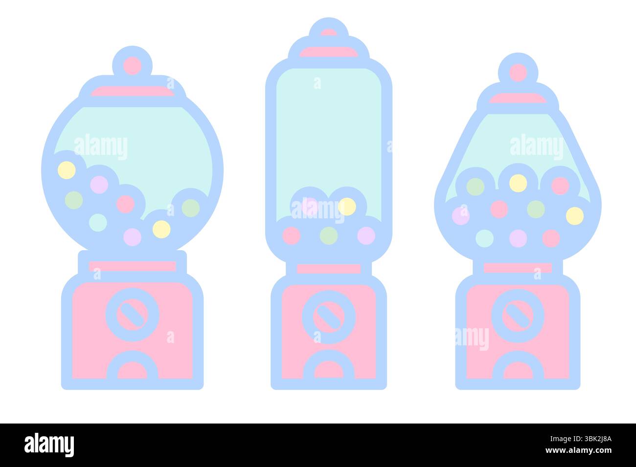 Gumball machine icon set. Retro vending dispenser for candies and ...
