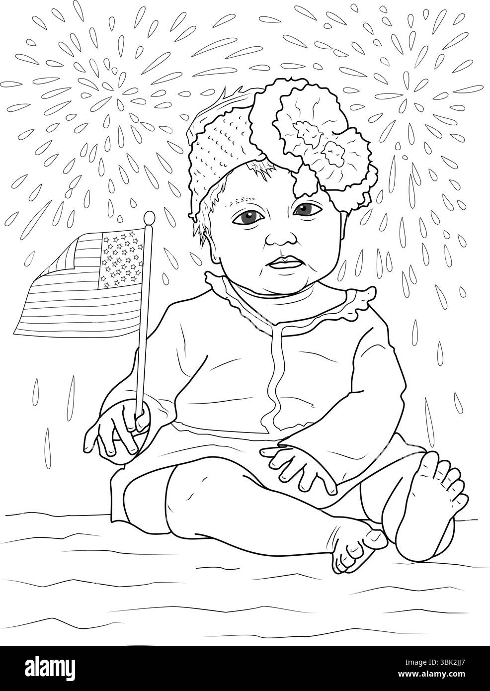 Holiday fireworks sketch Black and White Stock Photos & Images - Alamy
