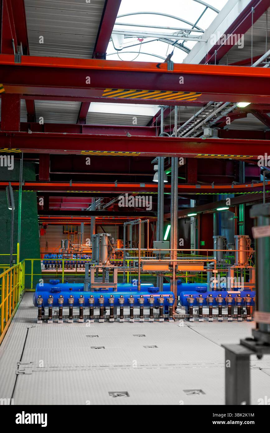 Industrial interior of a generic power plant with frames Stock Photo ...