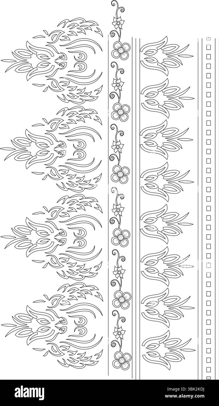 Vector illustration featuring a collection of black and white ...