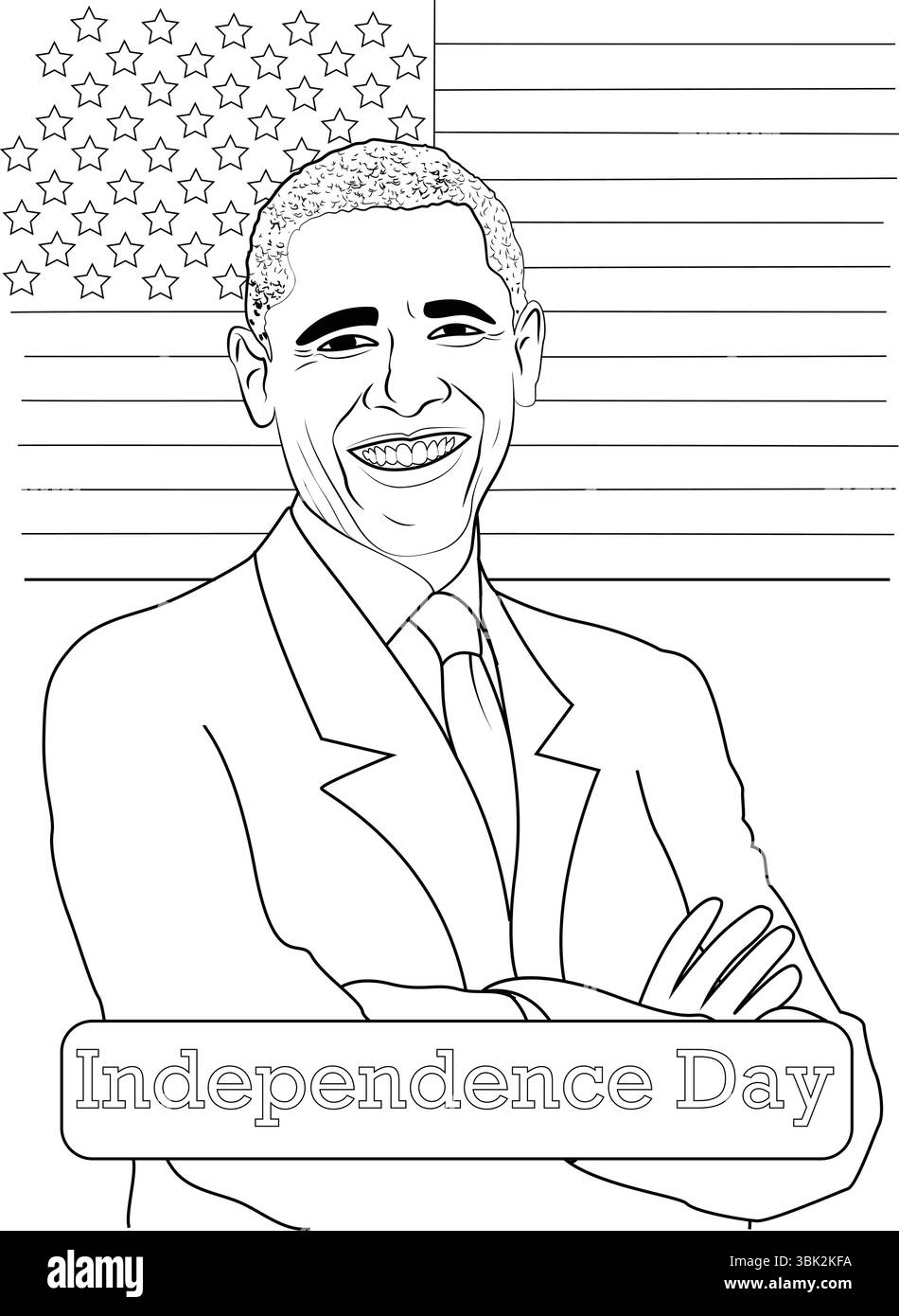 Black and white line art illustration for coloring featuring a smiling ...