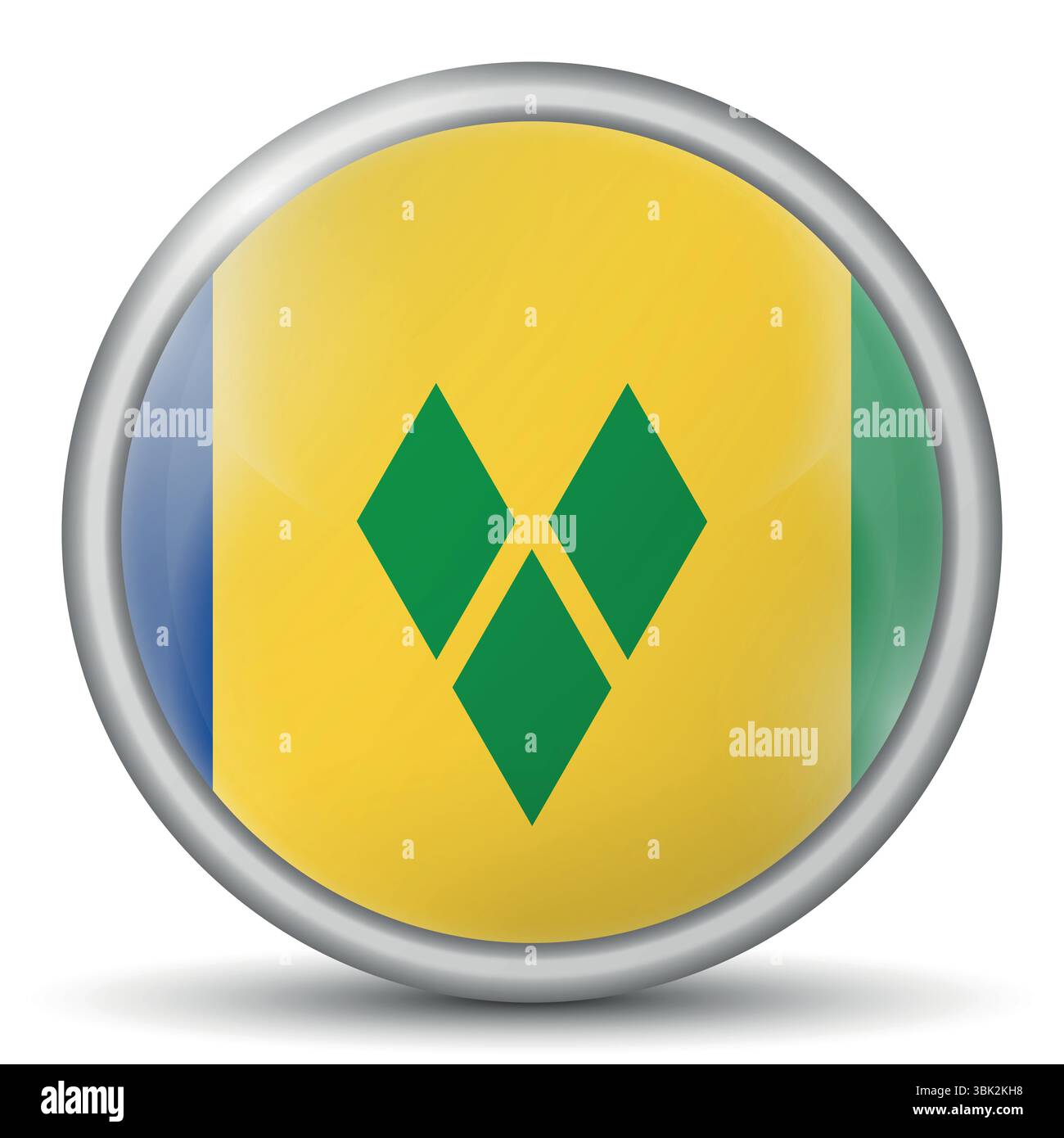 Glass light ball with flag of Flag of Saint Vincent and the Grenadines ...