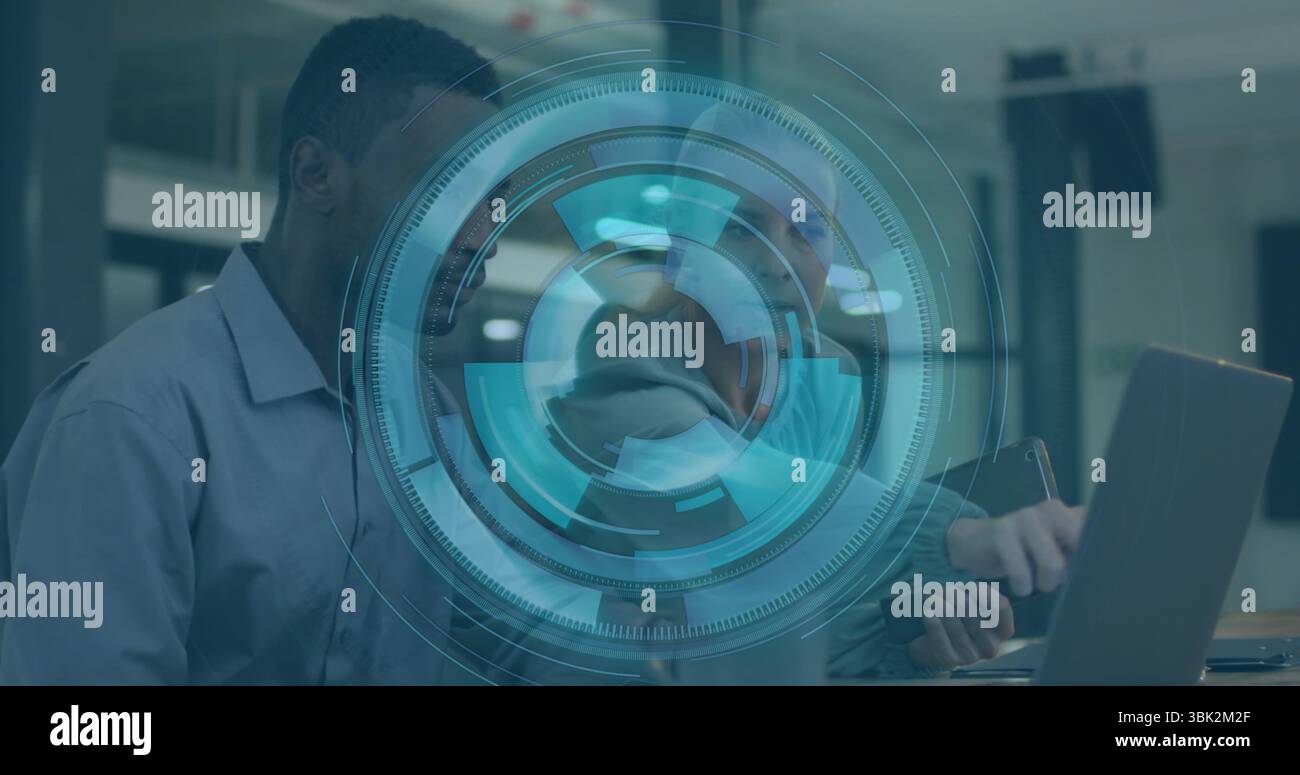 Collaborating data visualization overlay business hi-res stock ...