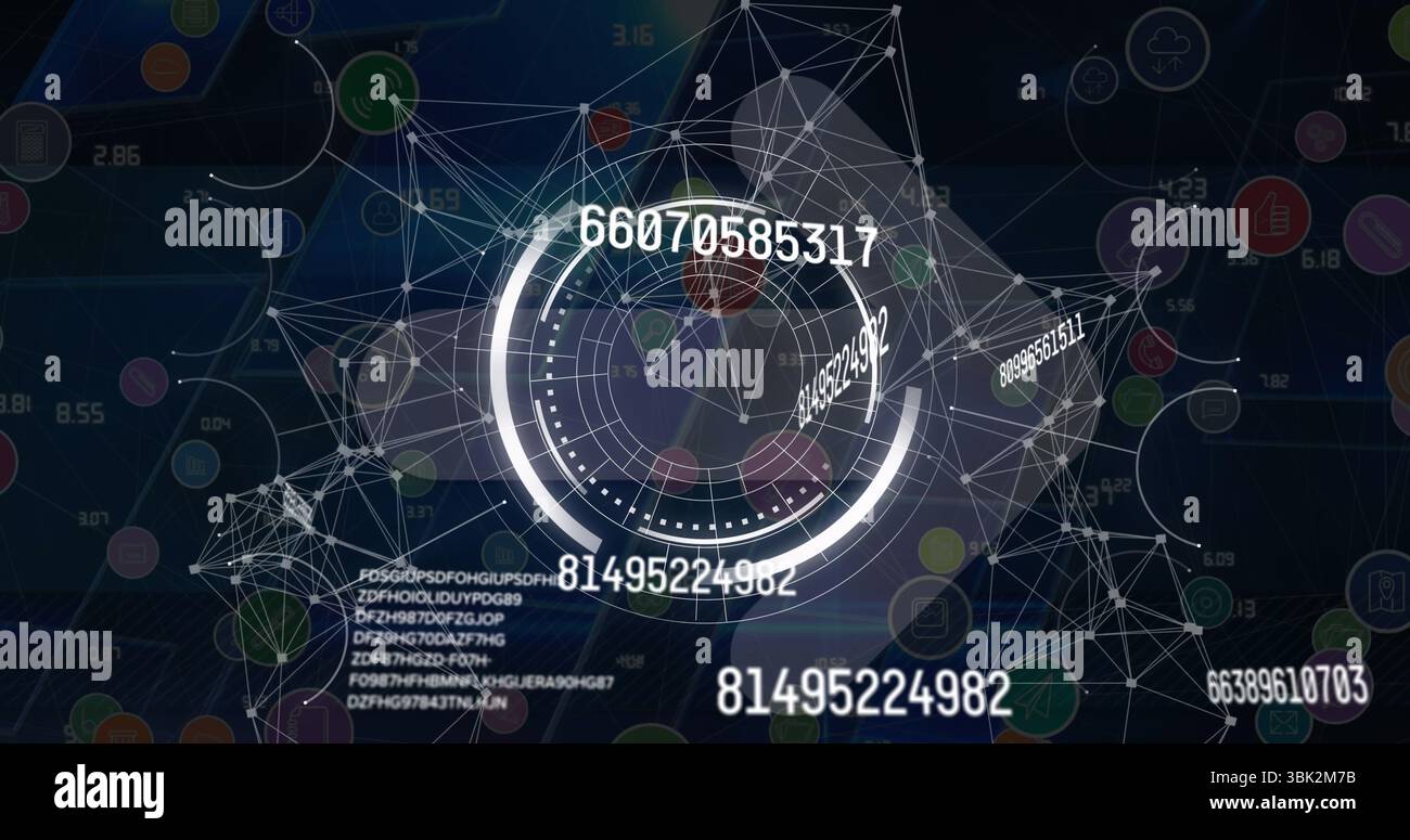 Displaying complex code network connections hi-res stock photography ...