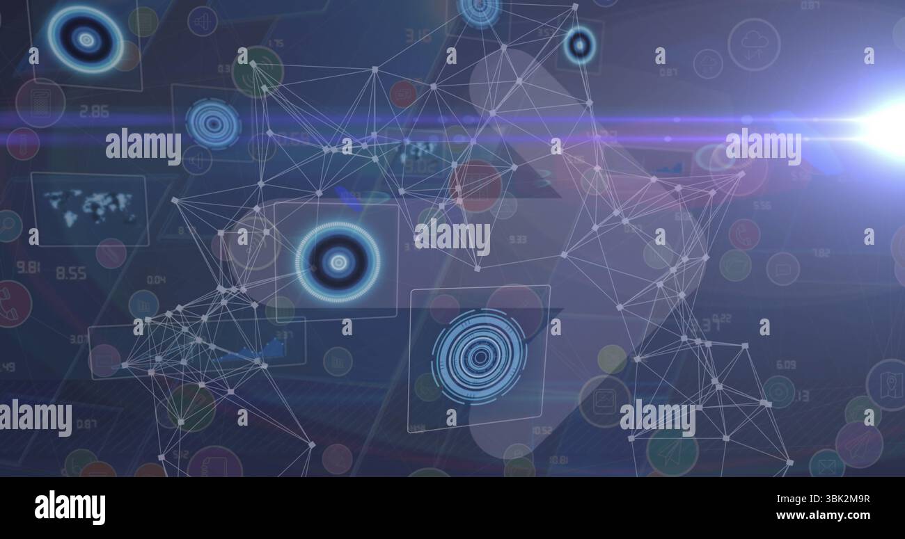 Pulsing translucent head silhouette hovering over digital grid, with ...