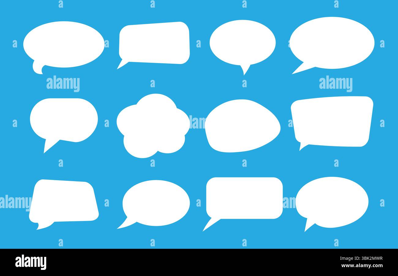 Collection of empty speech bubbles in various shapes. Vector ...