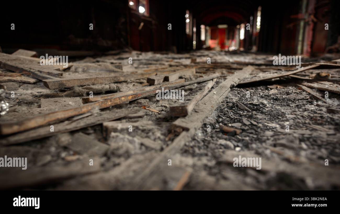 Messy vehicle interior of a train carriage angle shot hi-res stock ...