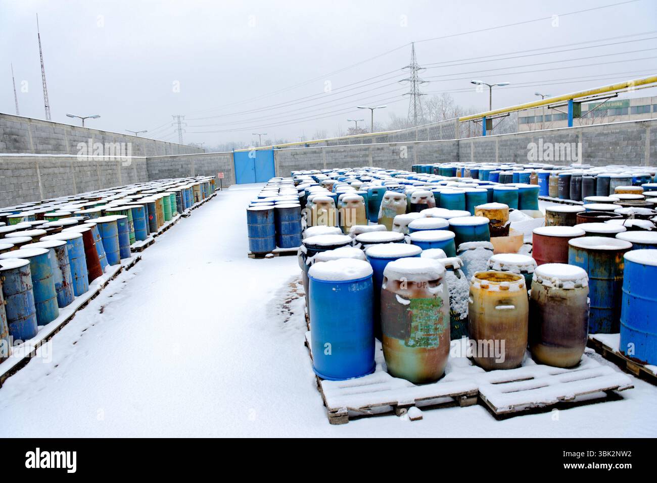 Photo of a Chemical waste dump with a lot of barrels Stock Photo - Alamy