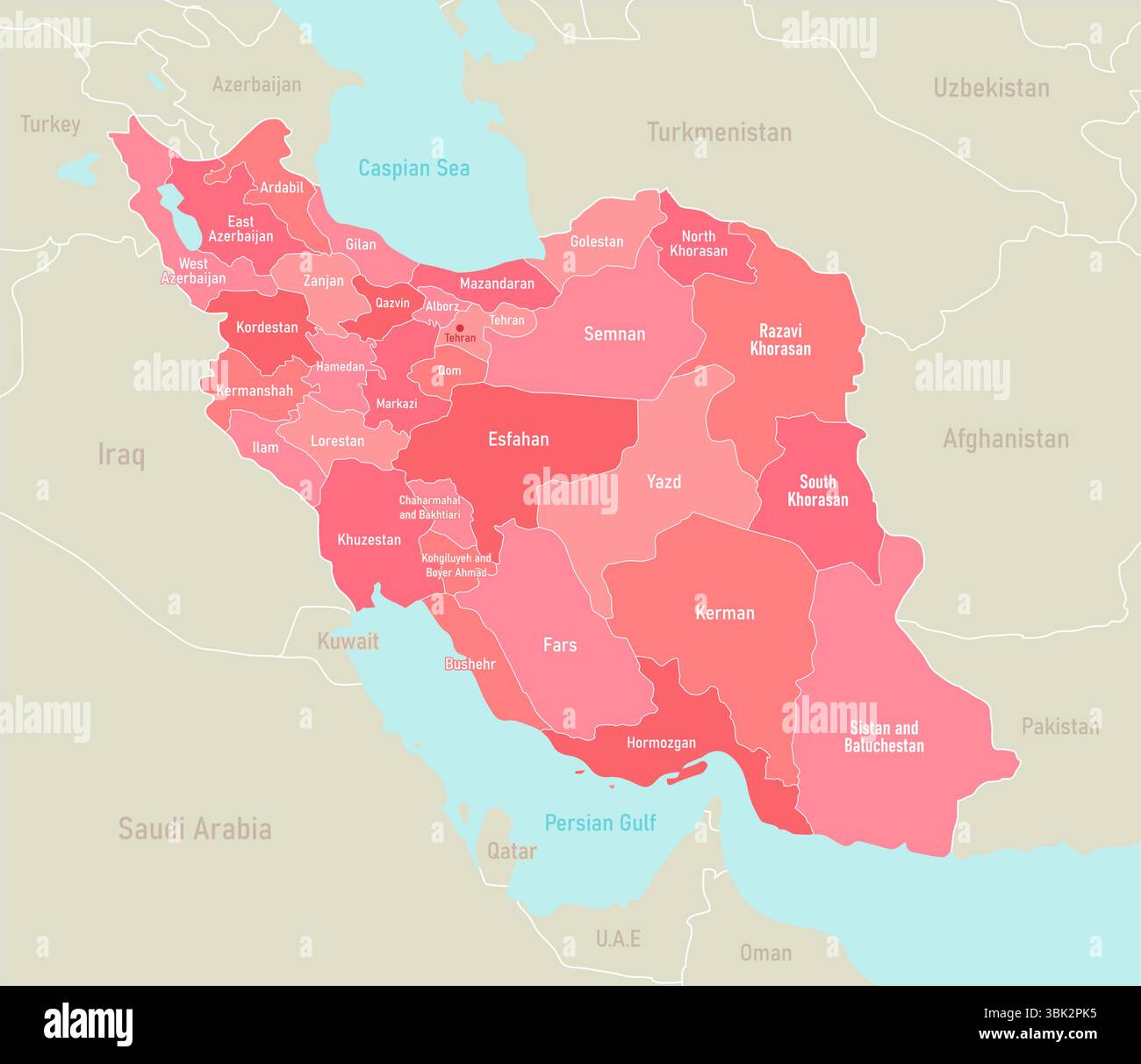 Map of Iranian provinces Vector illustration Stock Vector Image & Art ...