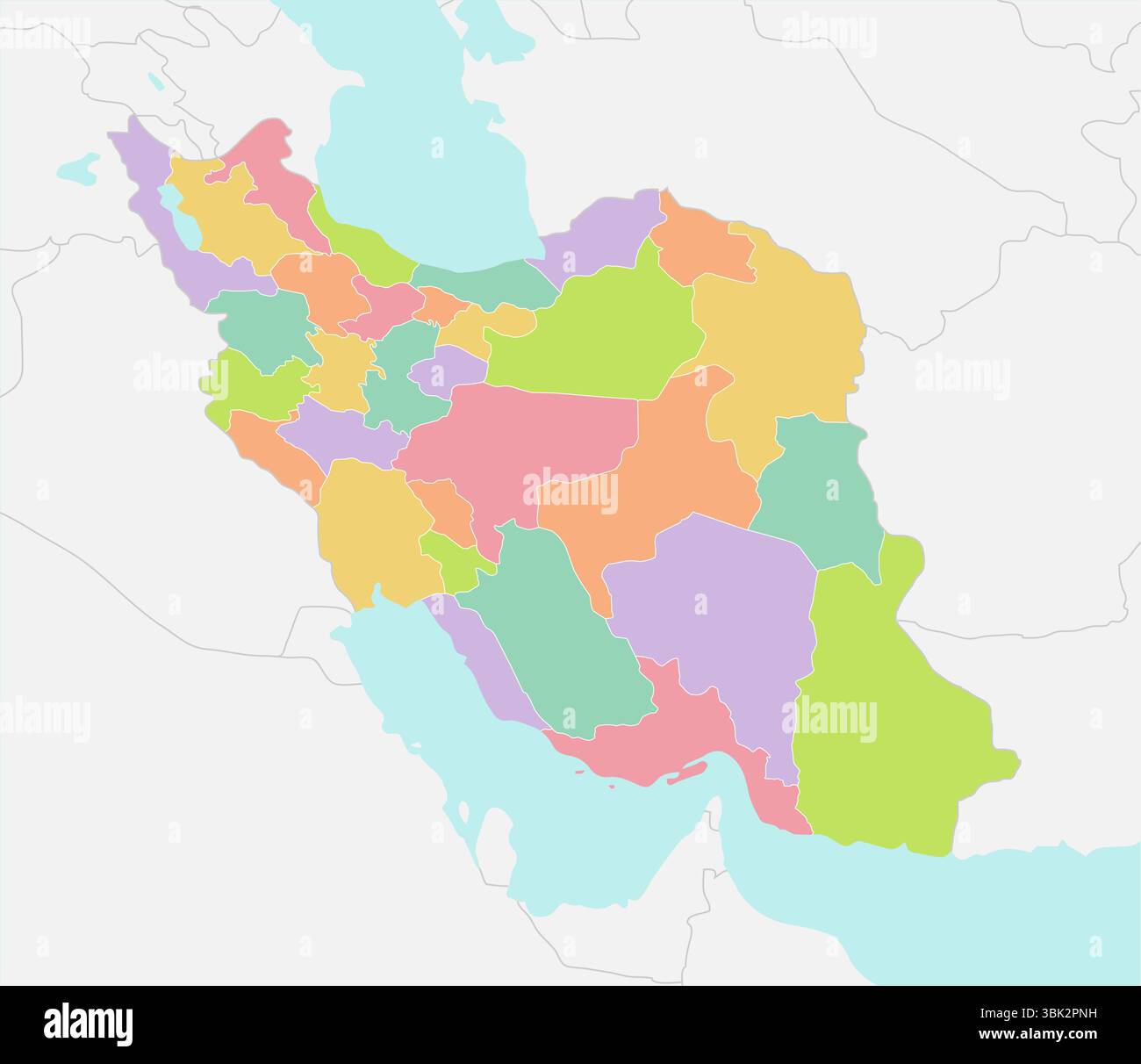 Map of Iranian provinces Vector illustration | no text Stock Vector ...