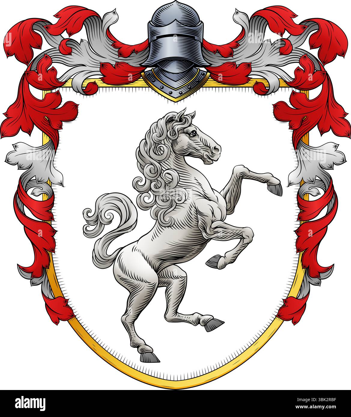 Coat of Arms Crest Horse Heraldic Knight Shield Stock Vector Image ...
