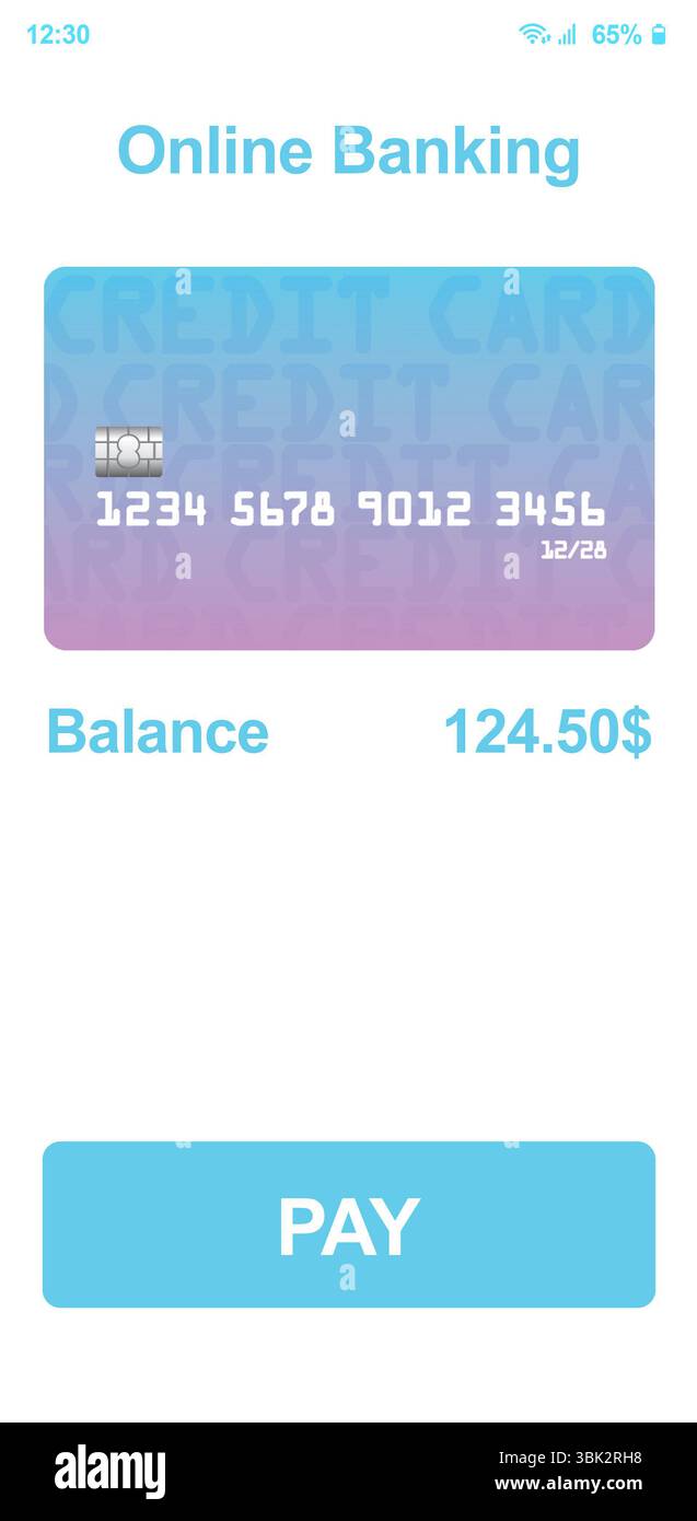 Online payment application with digital bank card. Interface design for ...