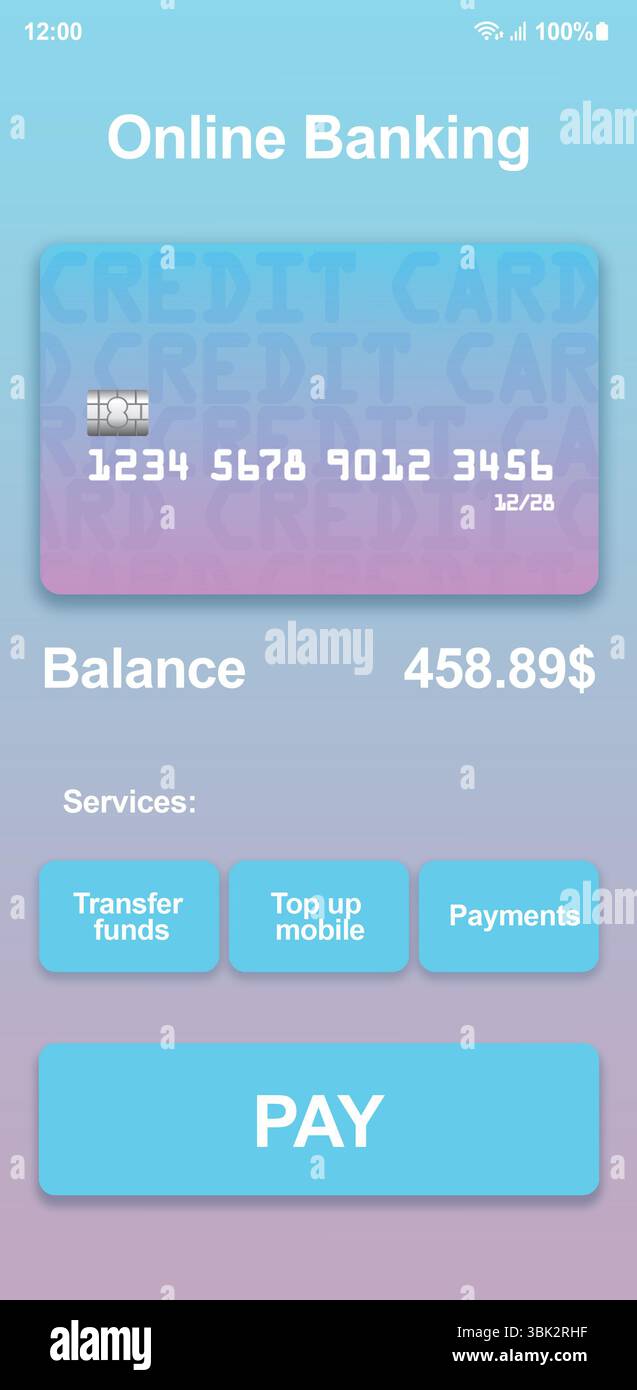 Online payment application with digital bank card. Interface design for ...