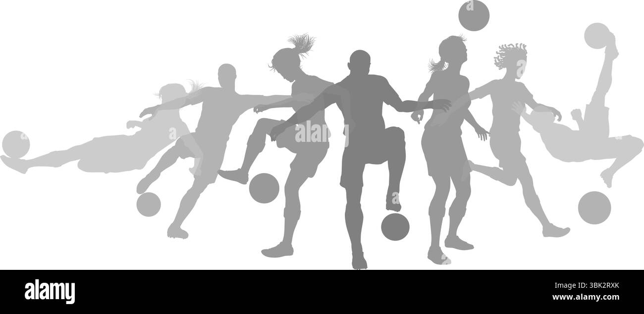 Soccer Football Players Silhouettes Stock Vector Image & Art - Alamy