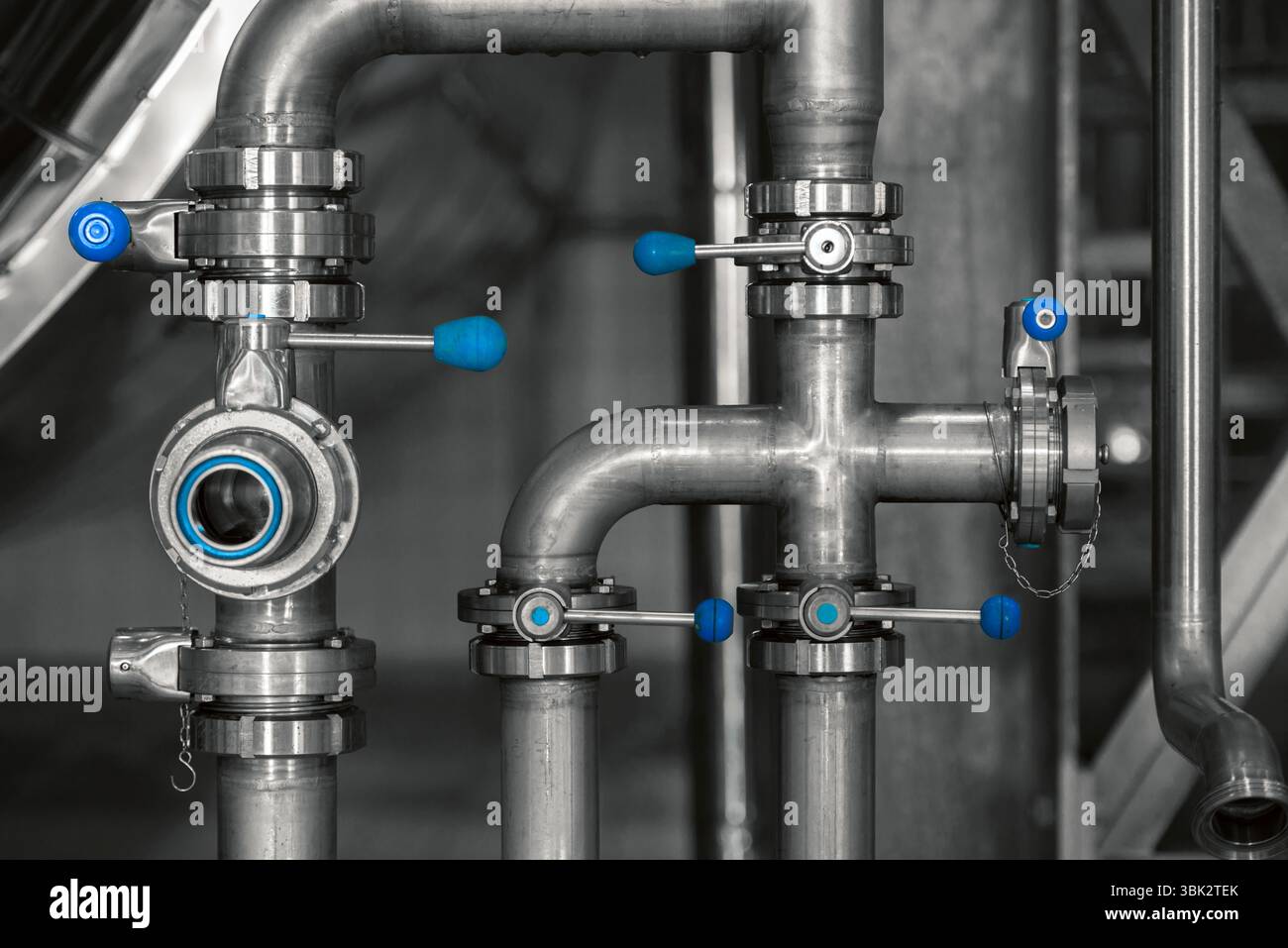 Clean high quality pipeline in industrial interior Stock Photo - Alamy