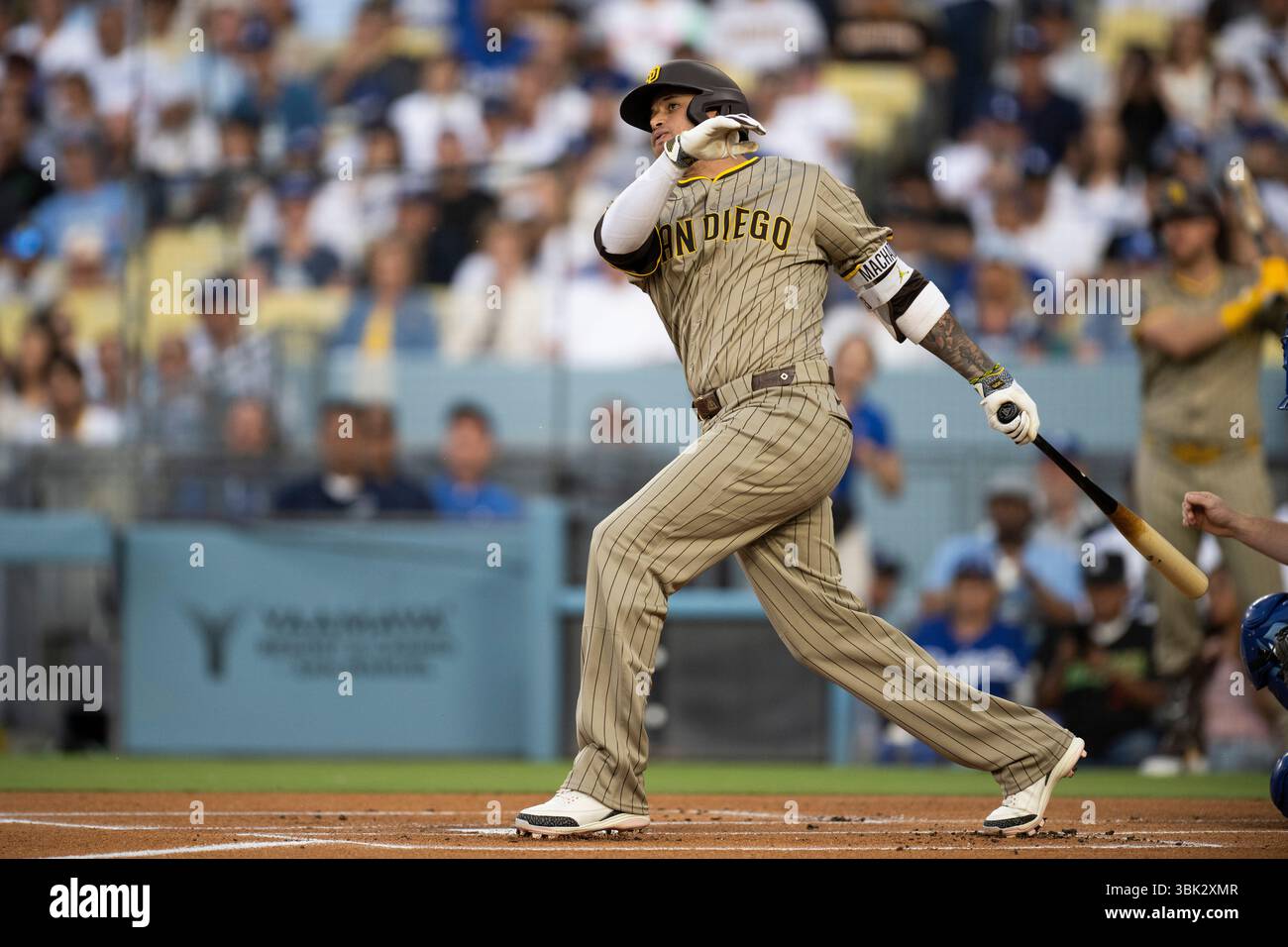 San Diego Padres' Manny Machado bats during a baseball game against the ...
