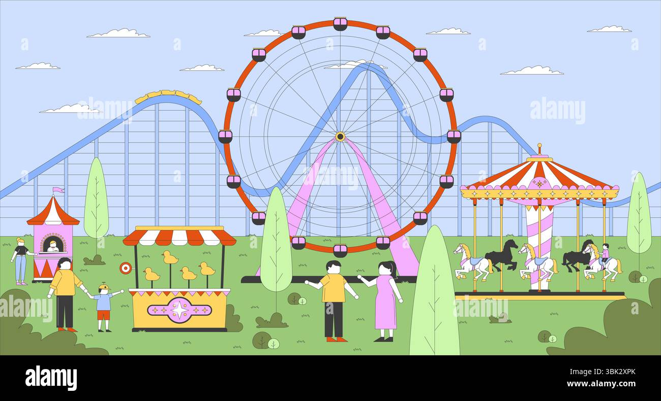 Amusement crowd Stock Vector Images - Alamy
