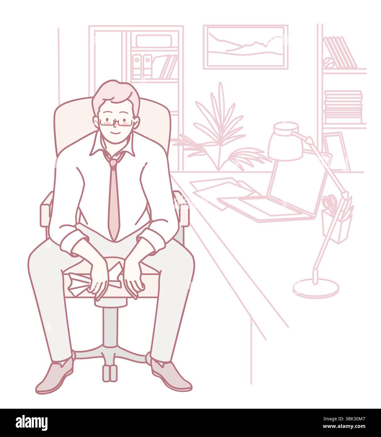 Serious man seated in Stock Vector Images - Alamy