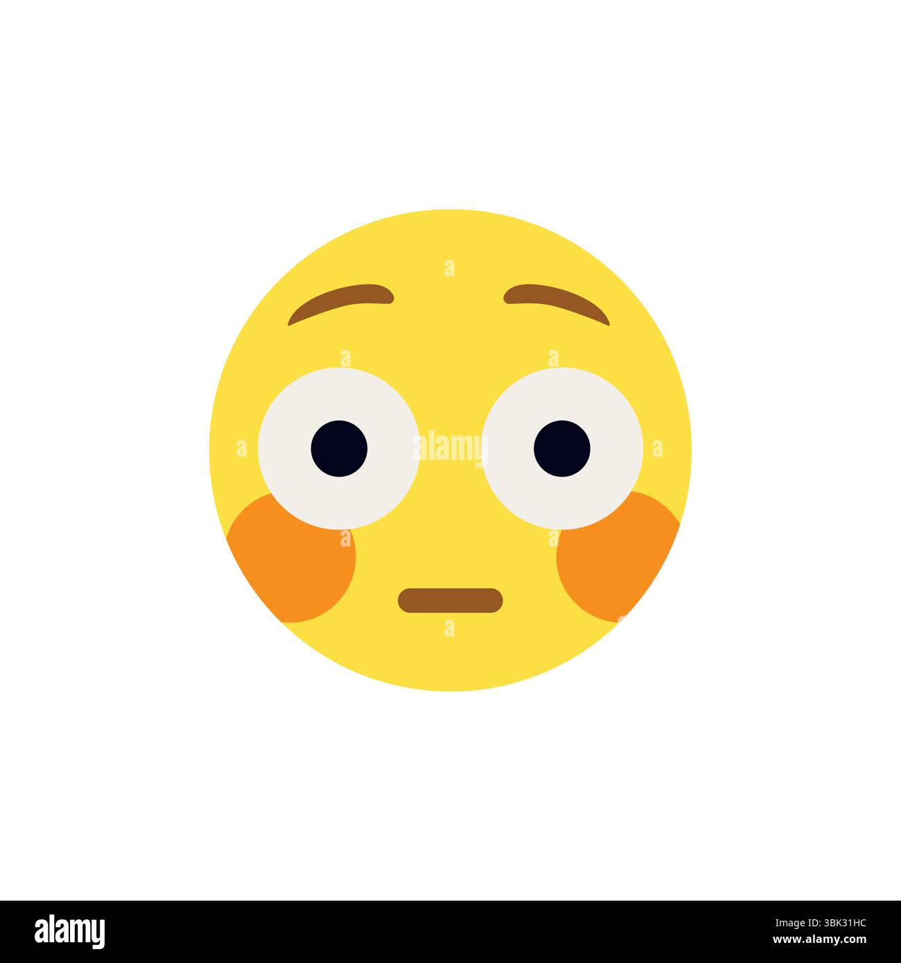 flushed face shock emoji symbol sign icon vector illustration Stock ...