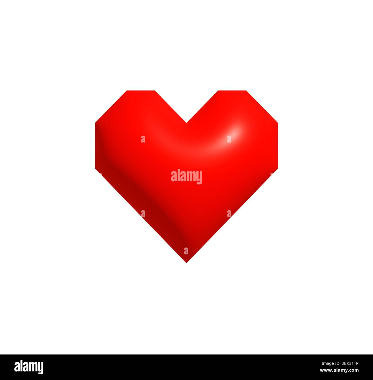 Pixel Style Red Heart Icon for Valentines Day, gamer love message ...