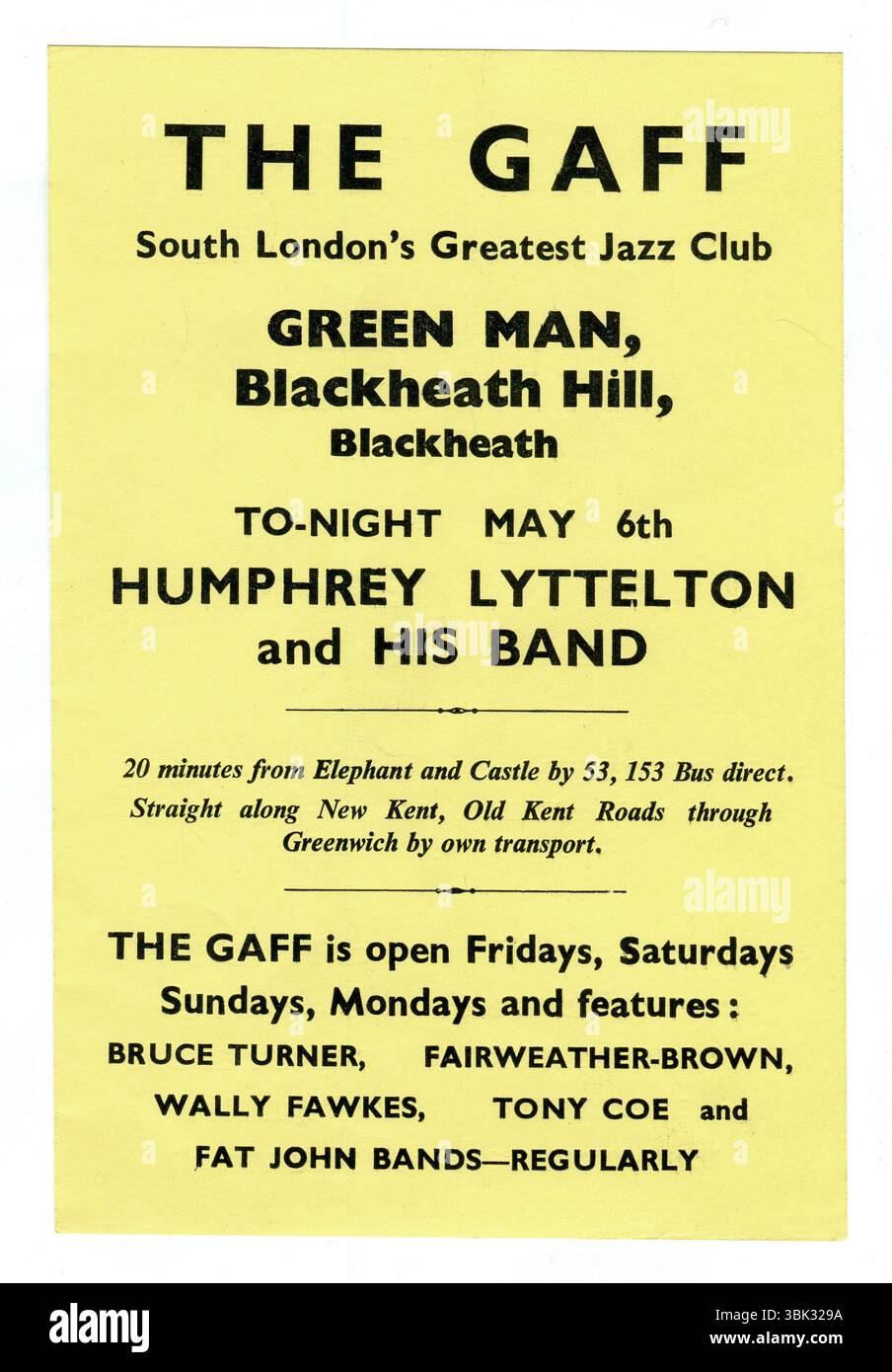 London. 1962 - A vintage flyer/handbill advertising the appearance of ...