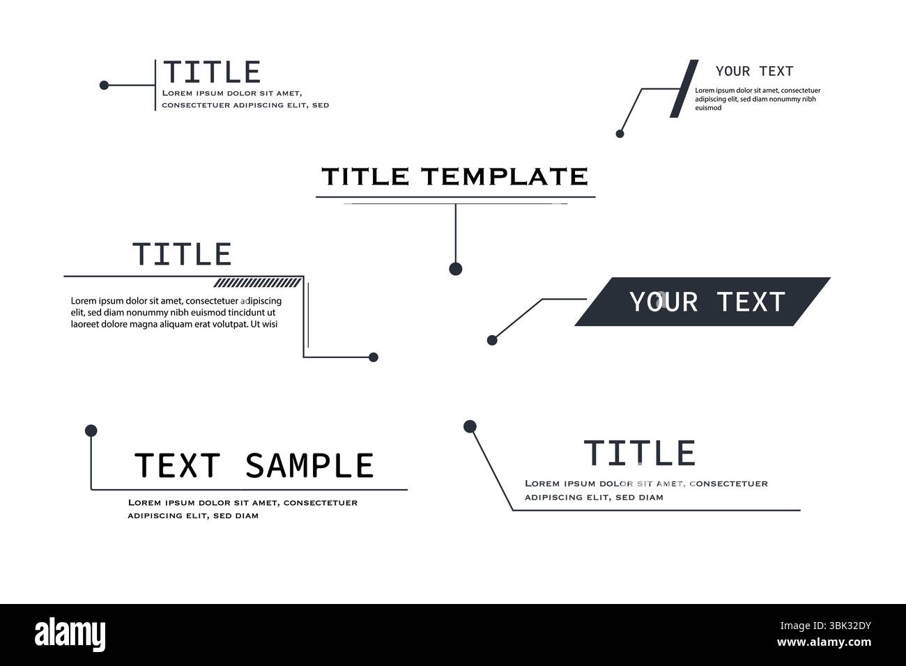 Futuristic callout title text boxes and HUD elements for tech ...
