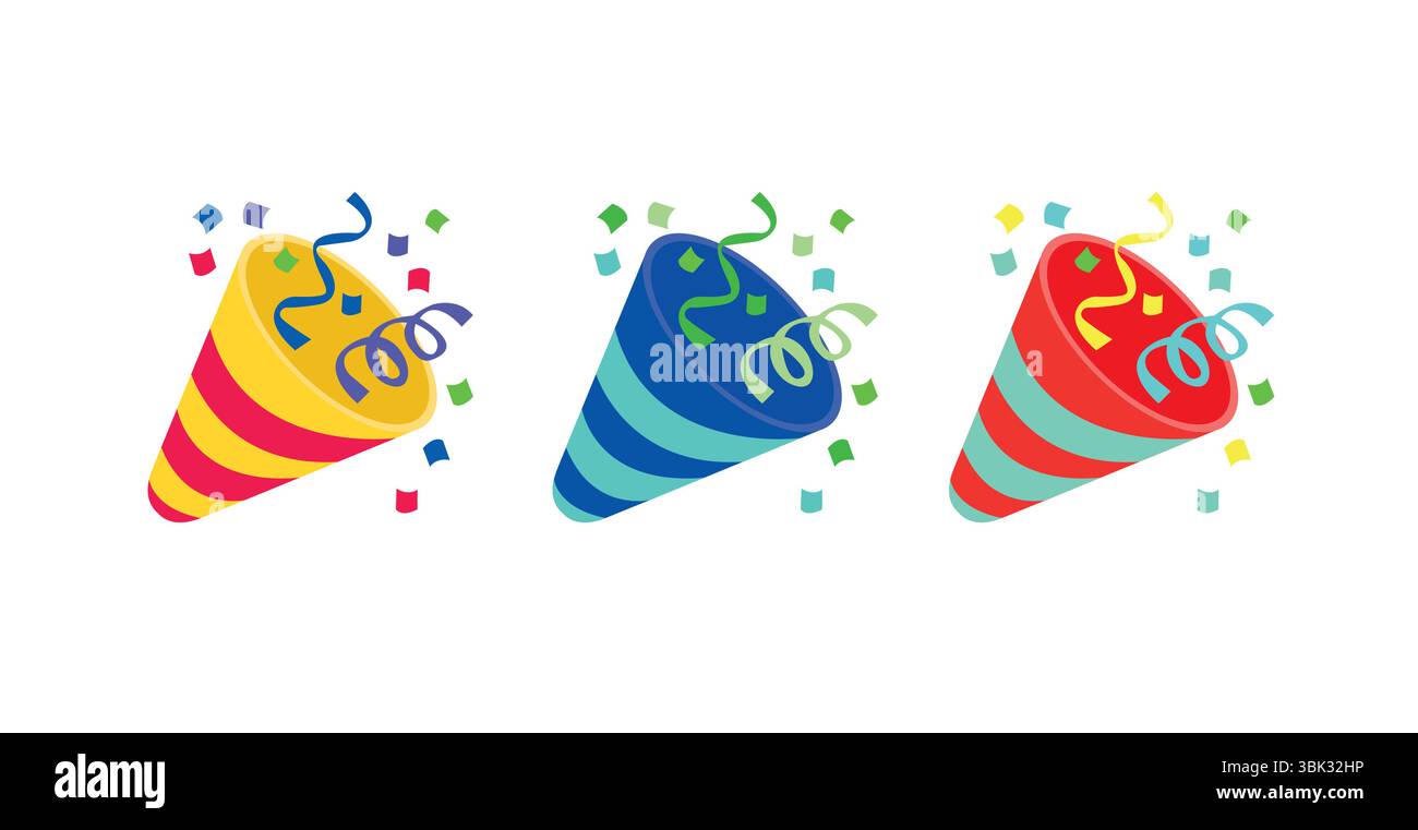 party popper confetti celebration emoji symbol sign icon vector ...