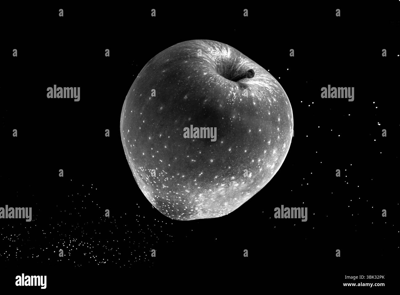 Small apple in see trough water closeup Stock Photo - Alamy