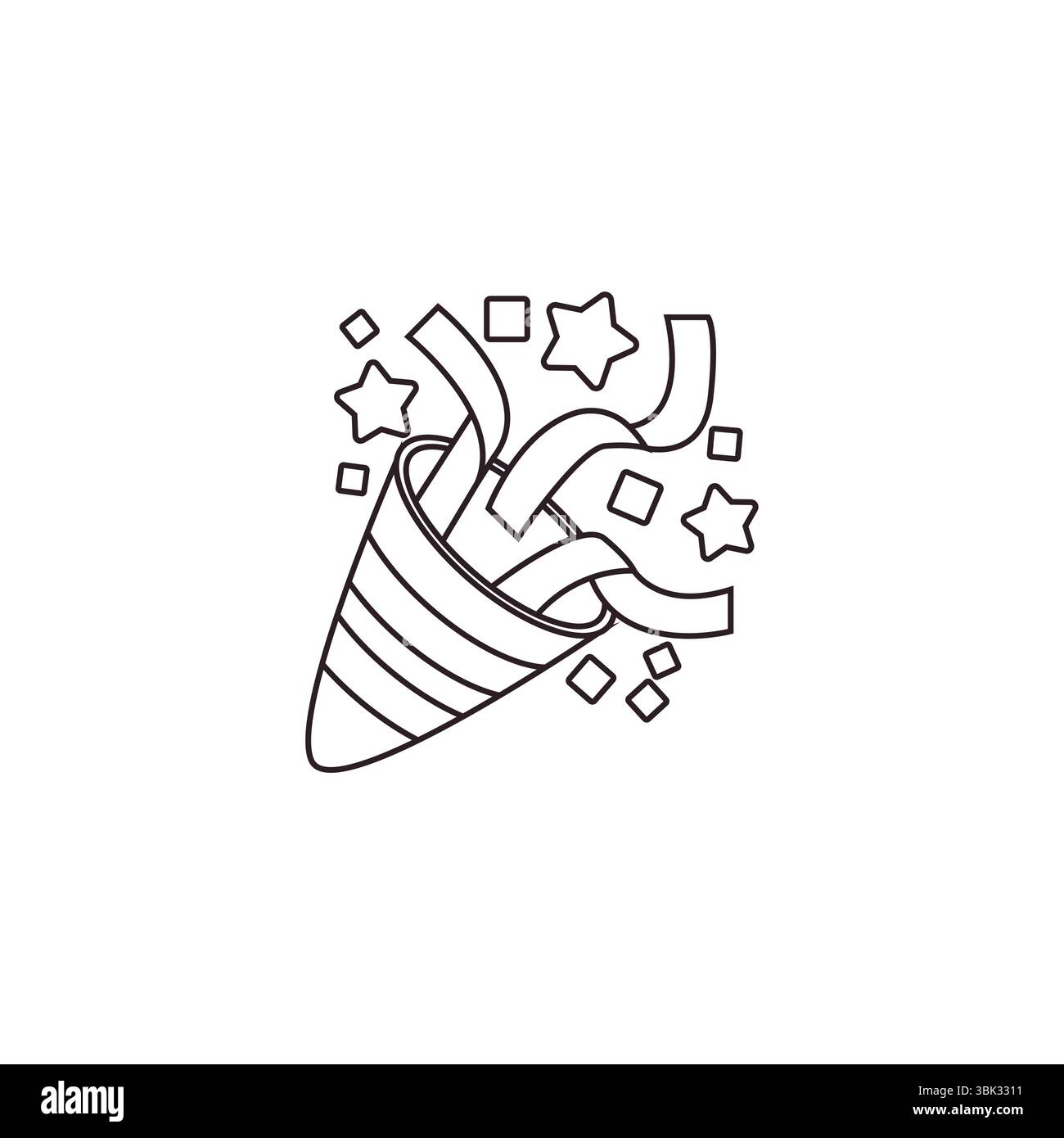 party popper confetti celebration emoji symbol sign icon vector ...